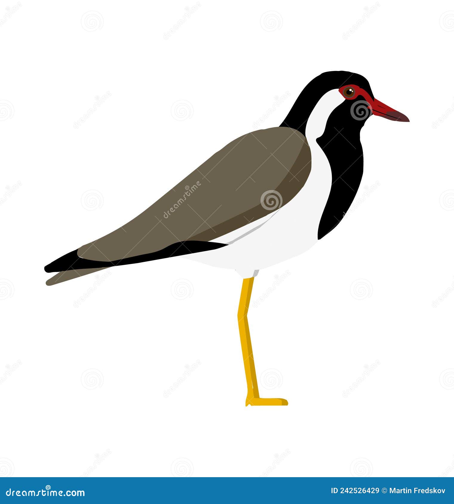 Lapwing Vector Illustration Flat Style Profile Side Silhouette ...