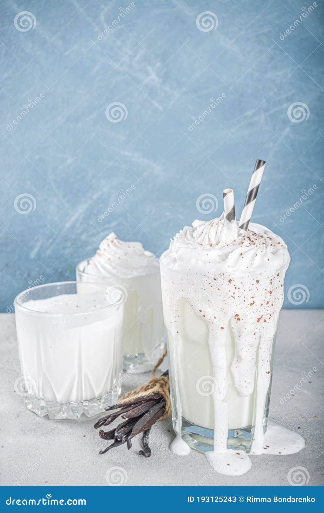 Vanilla bean milkshake stock image. Image of blended - 193125243