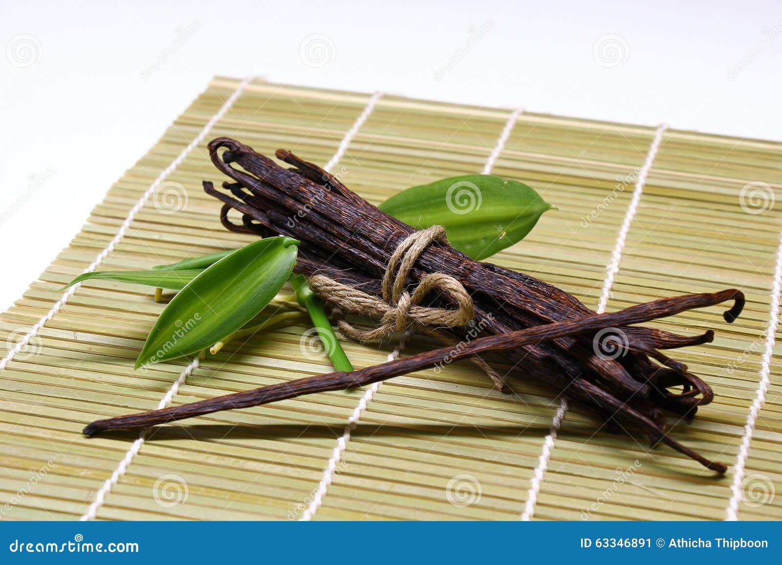 Vanilla Leaf Top View, Isolated On White Background With Clipping Path ...