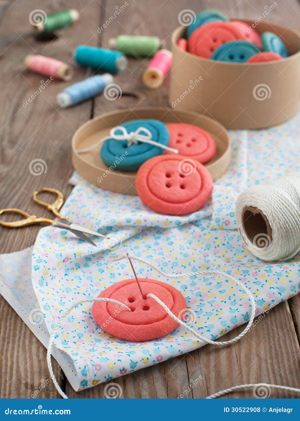 Vanilla button cookies stock photo. Image of decoration - 30522908