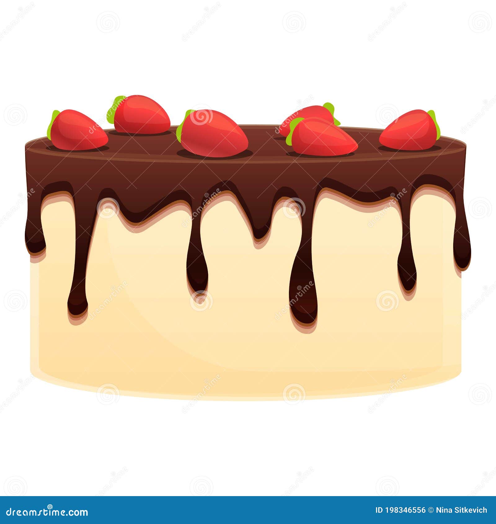 Vanilla Cake Icon, Cartoon Style Stock Vector - Illustration of ...