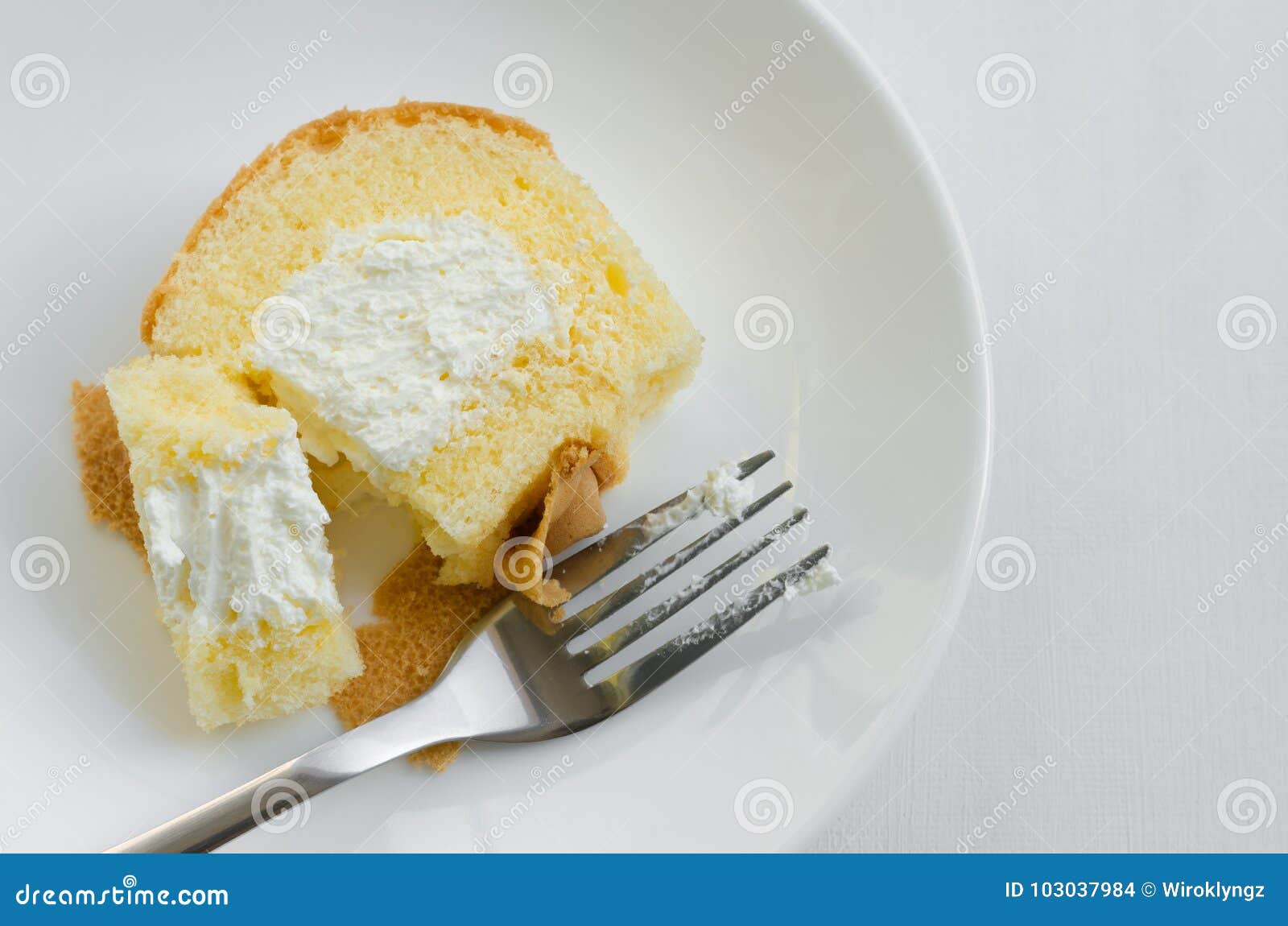 Vanilla Cake Roll for Breaking Time. Stock Photo - Image of plate ...