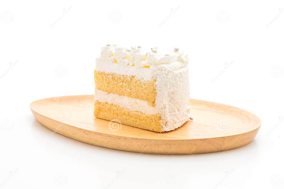Vanilla Cake on White Background Stock Image - Image of food, baked ...