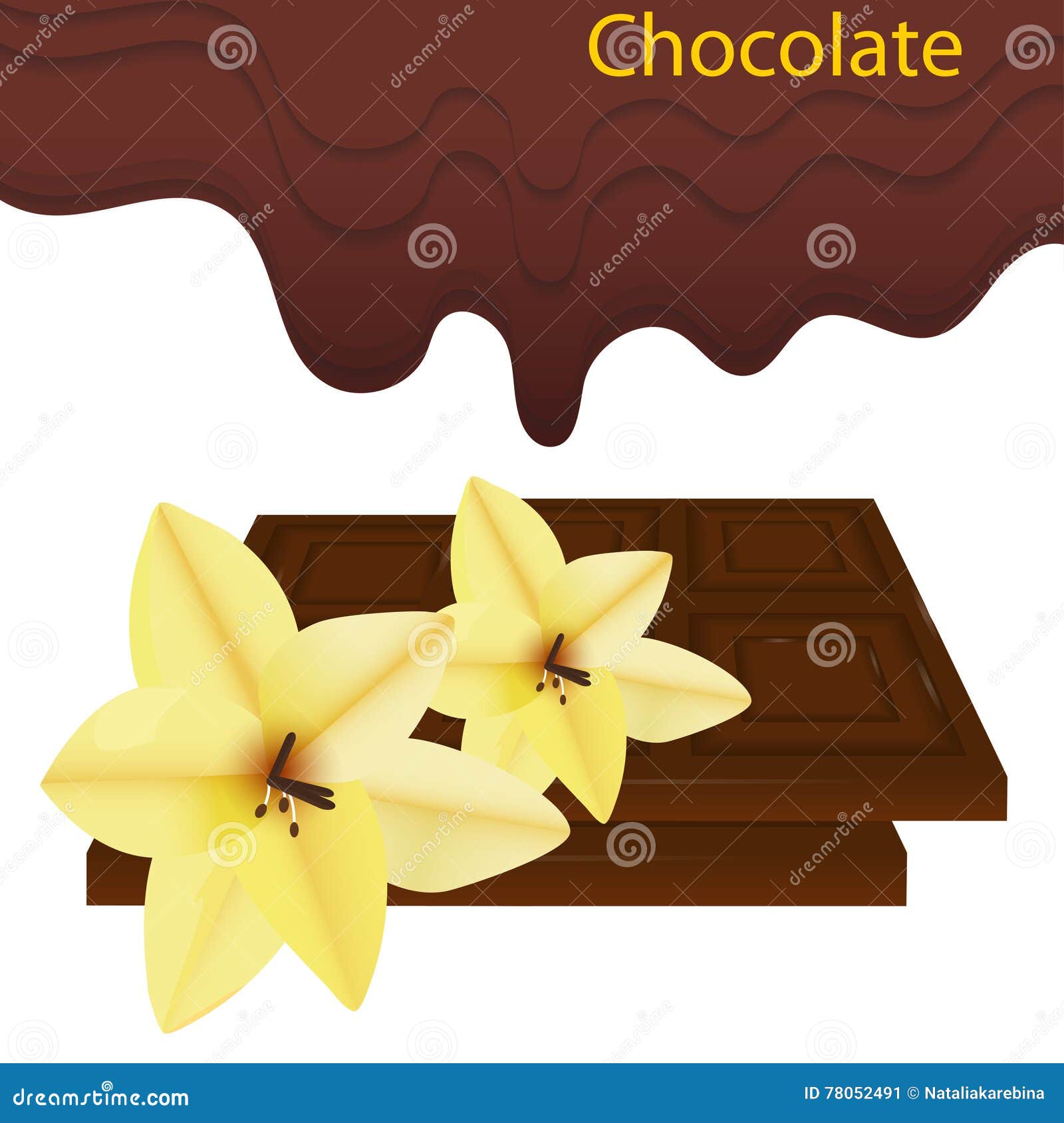 Vanilla Chocolate, Background. Vector Stock Vector - Illustration of ...