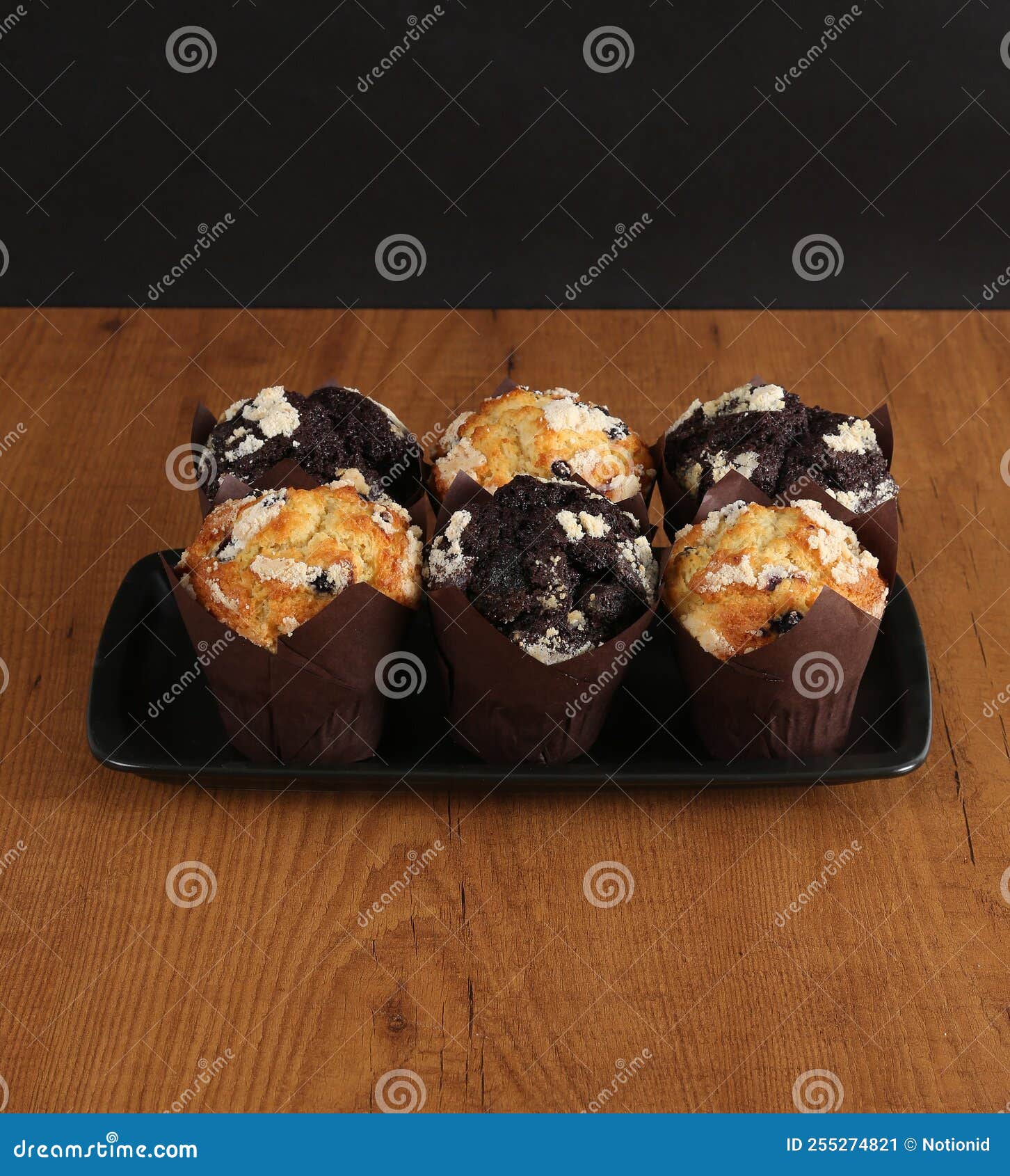 Vanilla and Chocolate Muffins on the Table Stock Image - Image of sugar ...