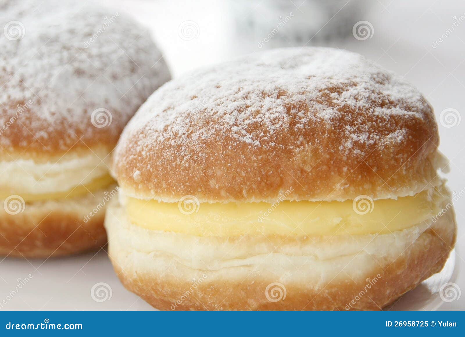 Vanilla cream Berliner stock image. Image of baked, doughnut - 26958725