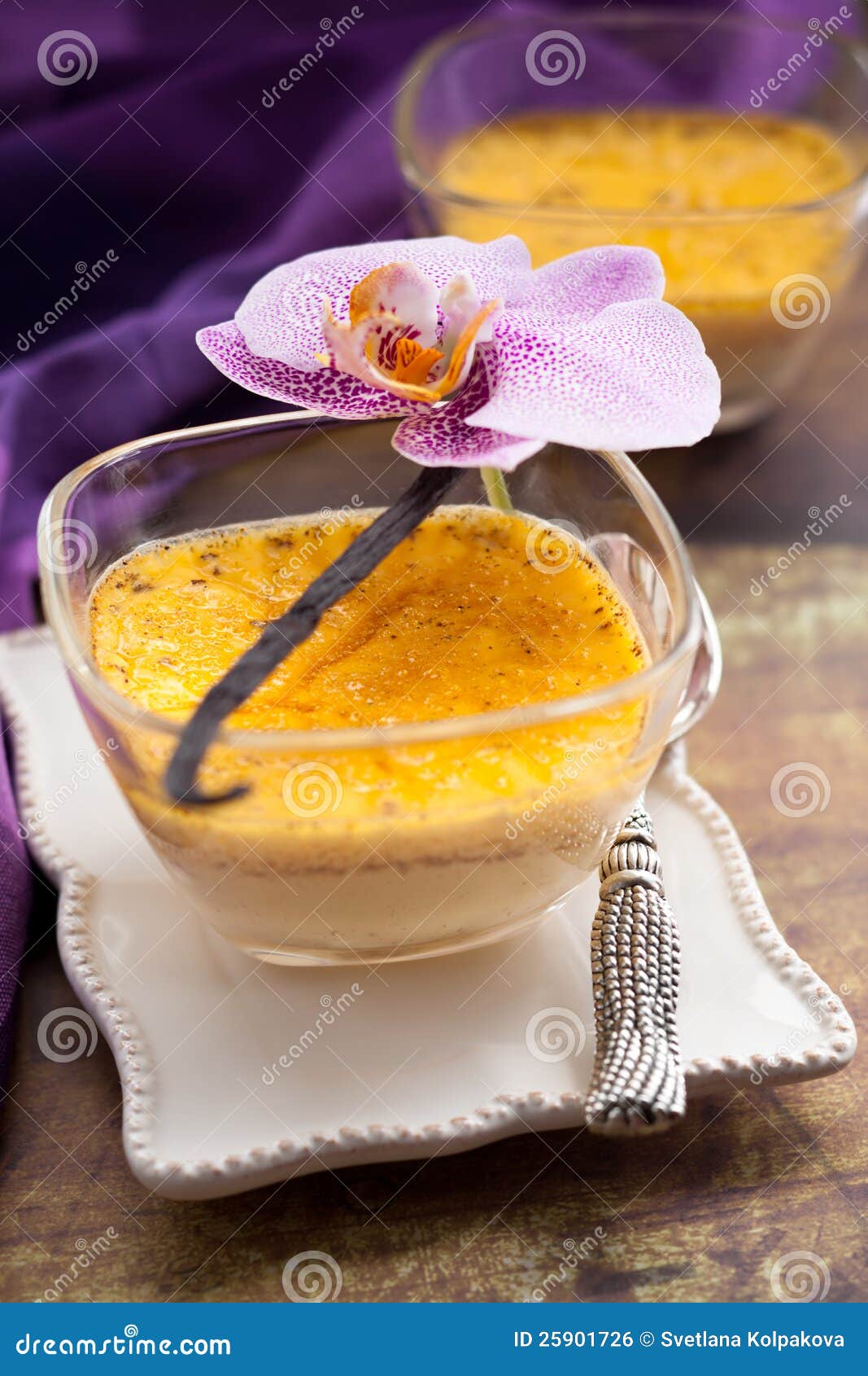 Vanilla flan stock photo. Image of baked, closeup, plate - 25901726