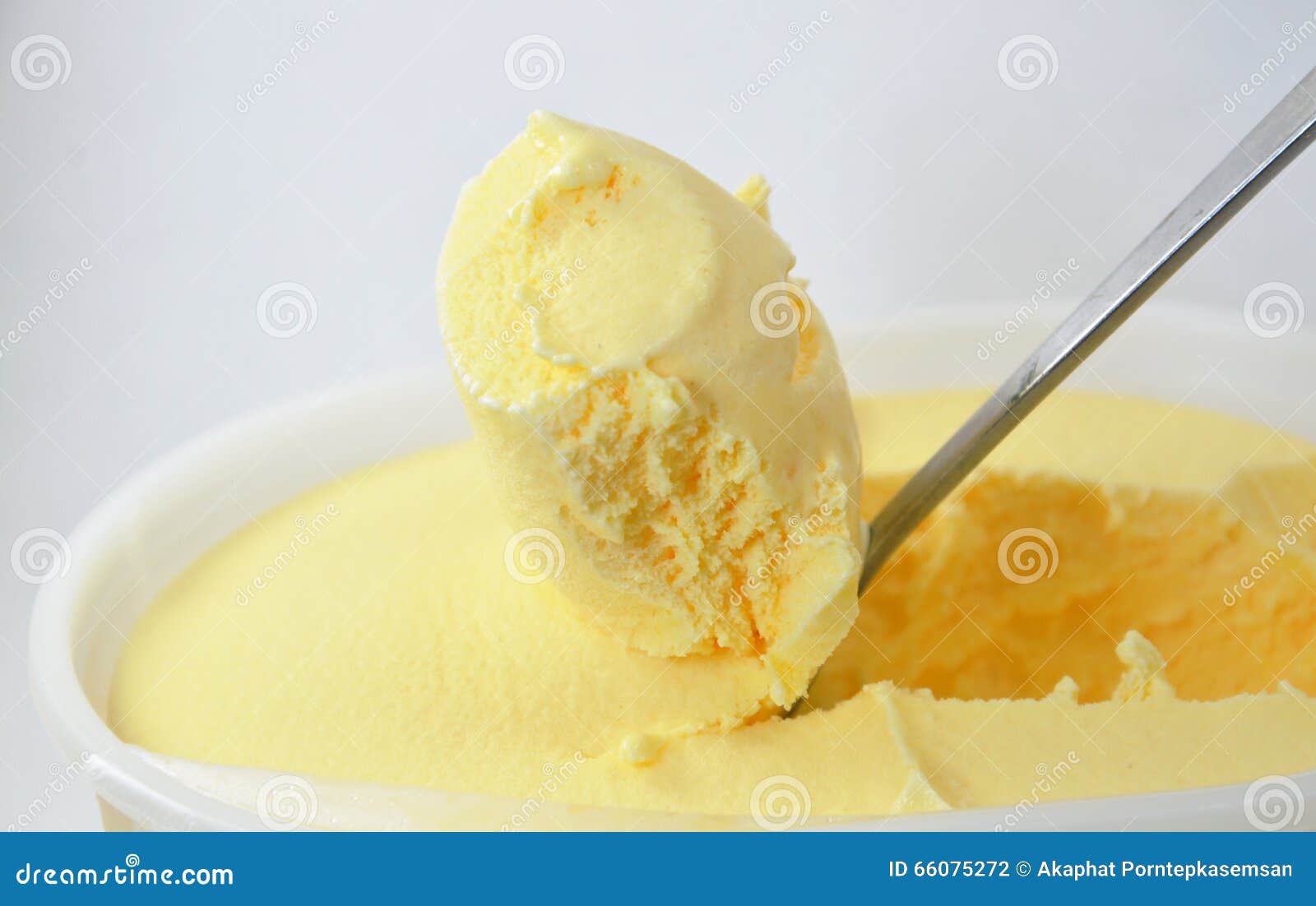 Vanilla Flavor Ice Cream on Silver Spoon Stock Photo - Image of silver ...