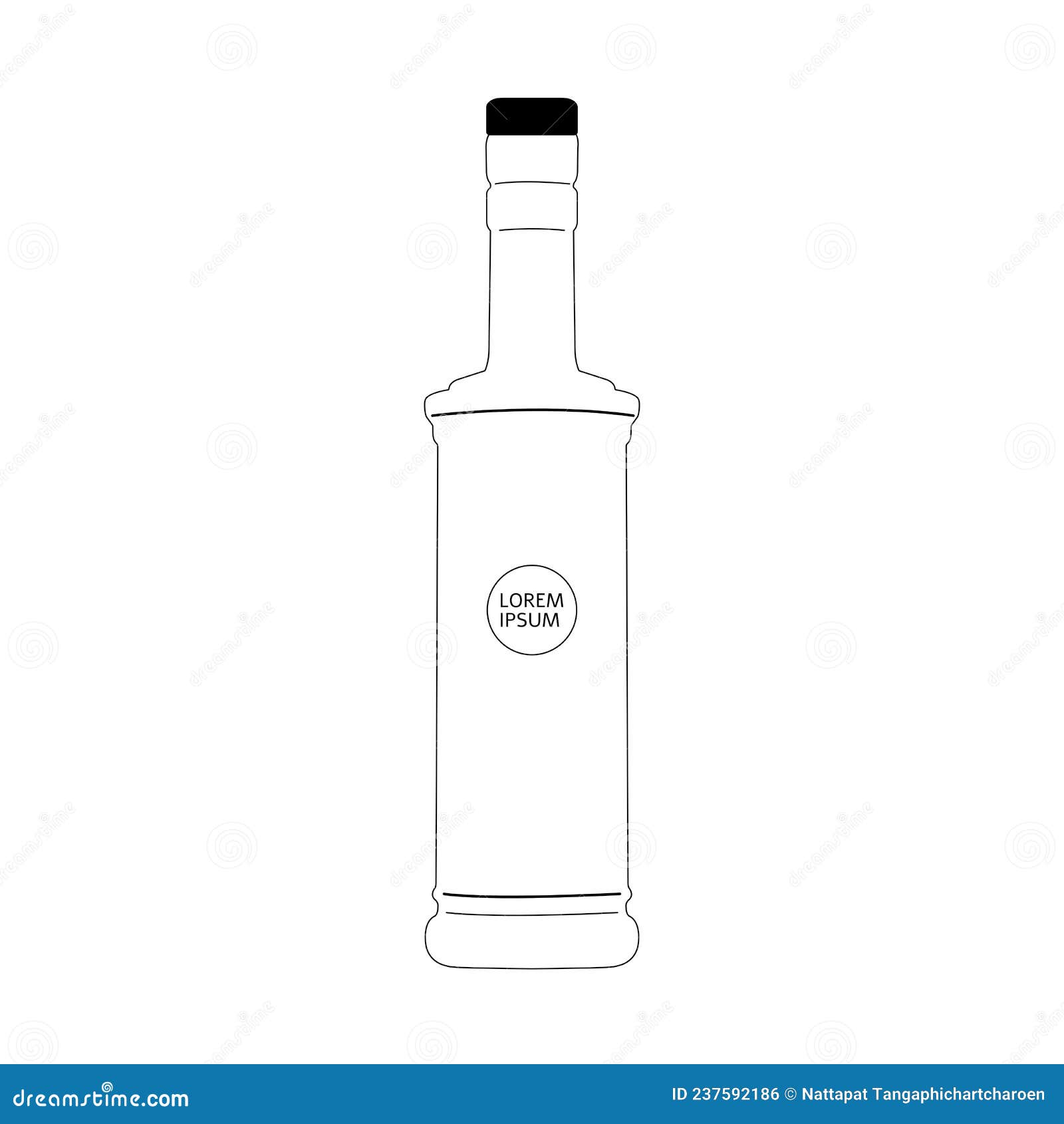 Vanilla Flavoured Vodka Bottle 70Cl Stock Vector - Illustration of ...