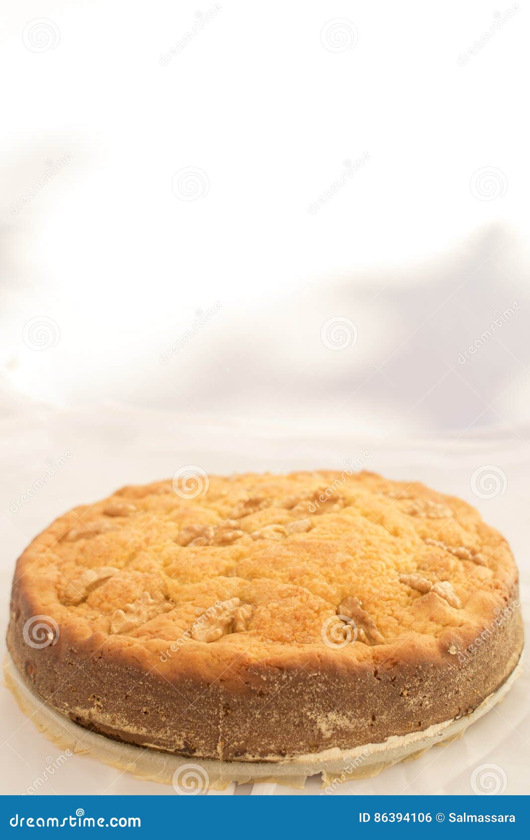 Vanilla Sponge Cake with Walnuts Stock Photo - Image of walnuts ...