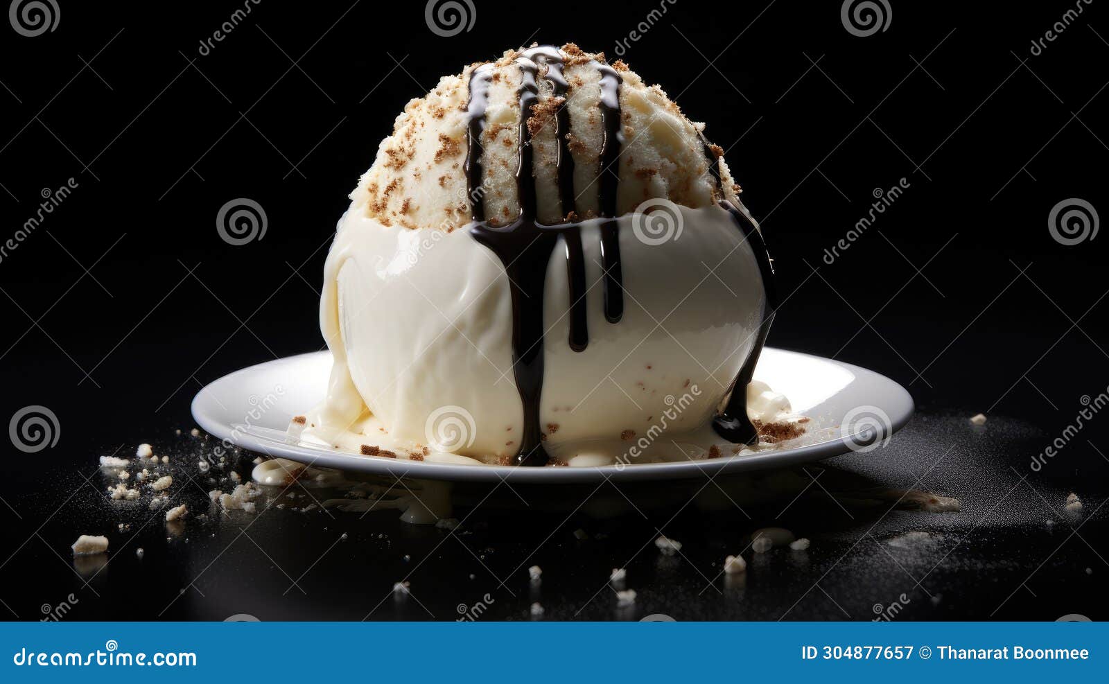 Vanilla Ice Cream Ball, a Simple yet Classic Frozen Delight, Ai ...