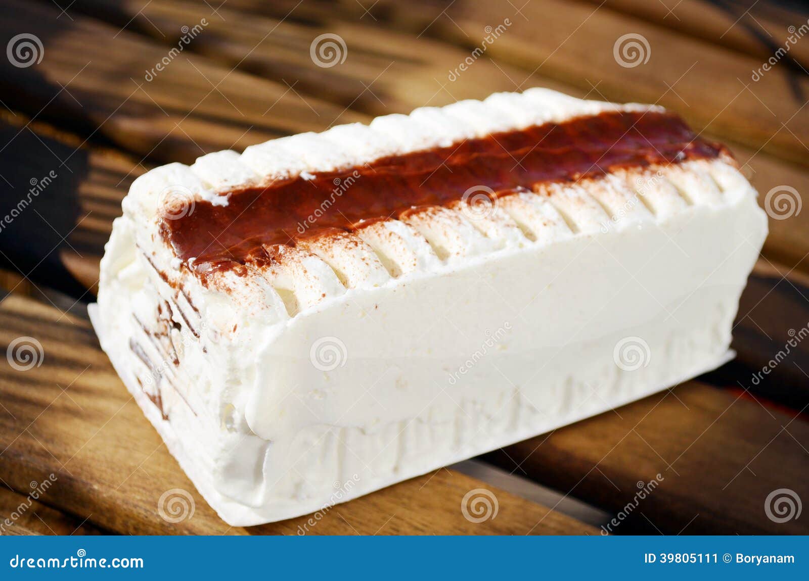 Vanilla ice cream cake stock image. Image of brownie - 39805111