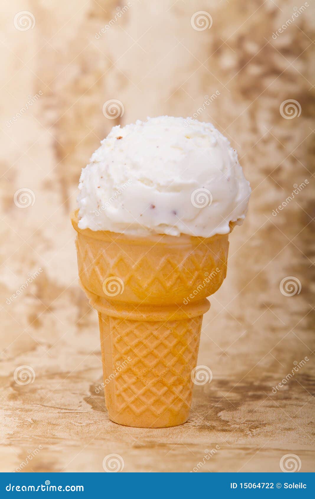Vanilla ice cream in cone stock photo. Image of cold - 15064722