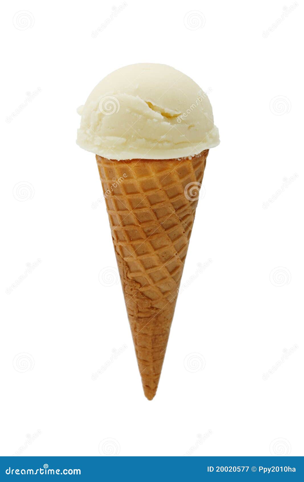 Vanilla Ice Cream with Cone Stock Image - Image of homemade, calorie ...
