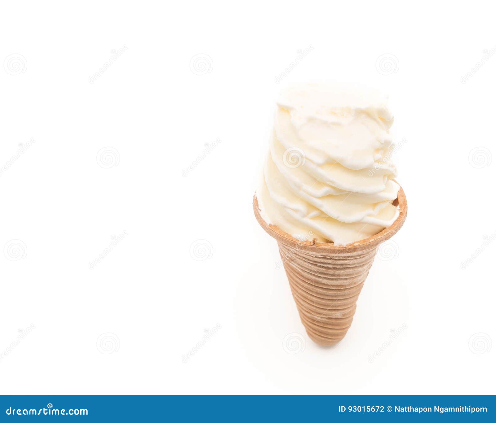 Vanilla ice-cream cone stock photo. Image of close, scoop - 93015672