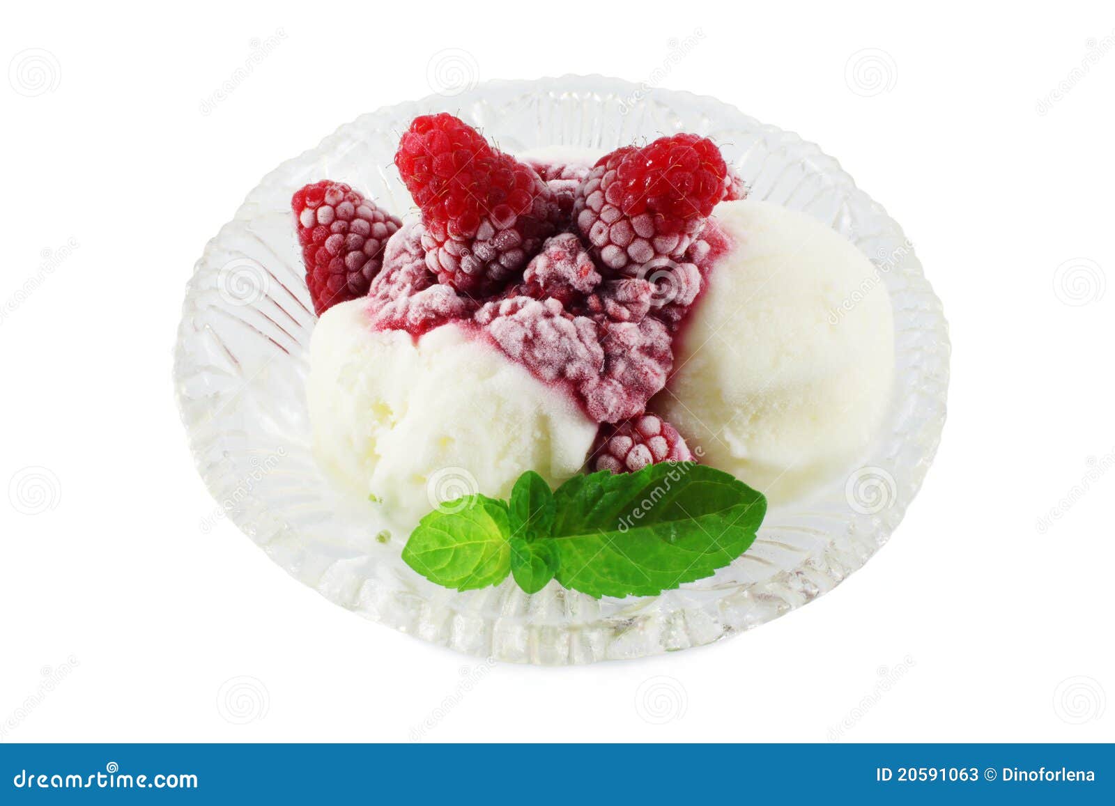 Vanilla Ice Cream and Frozen Raspberries Stock Image - Image of cream ...