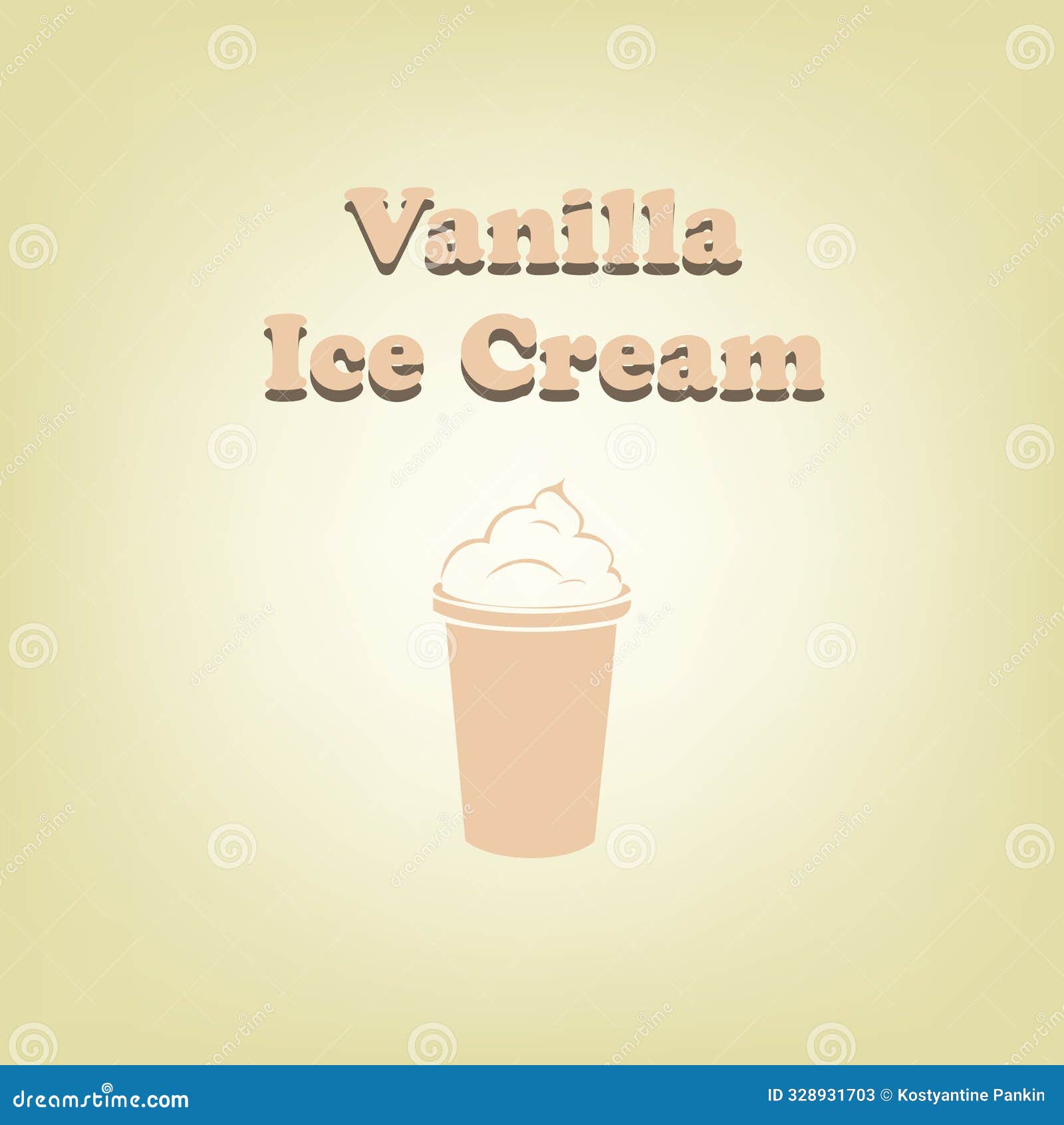 Vanilla Ice Cream poster stock illustration. Illustration of tall ...