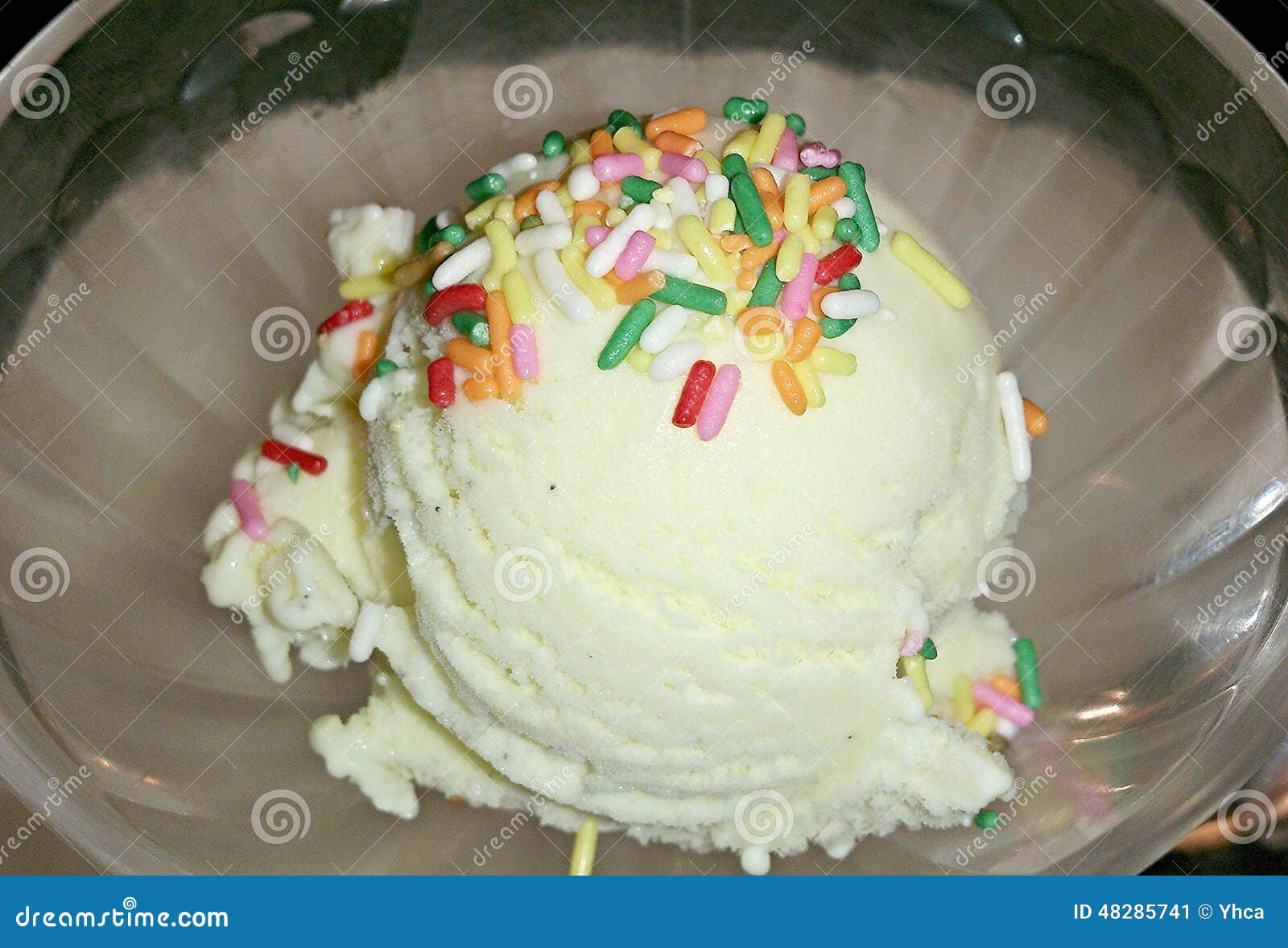 Vanilla Ice Cream with Rainbow Toppings Stock Image - Image of vanilla ...