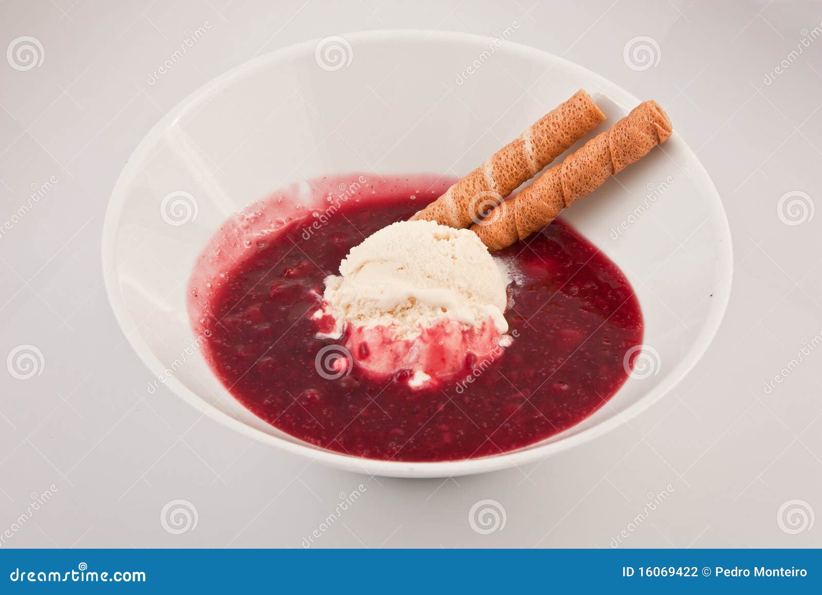 Vanilla Ice Cream on Strawberry Syrup Stock Photo - Image of tasteful ...