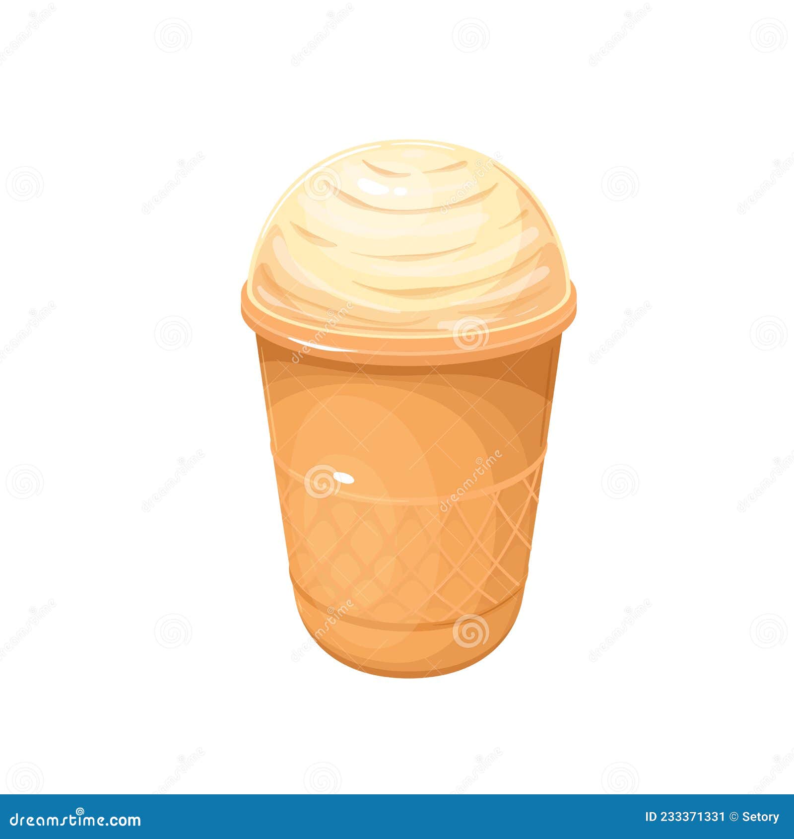 Vanilla Ice Cream In Waffle Cup Stock Vector Illustration Of Party