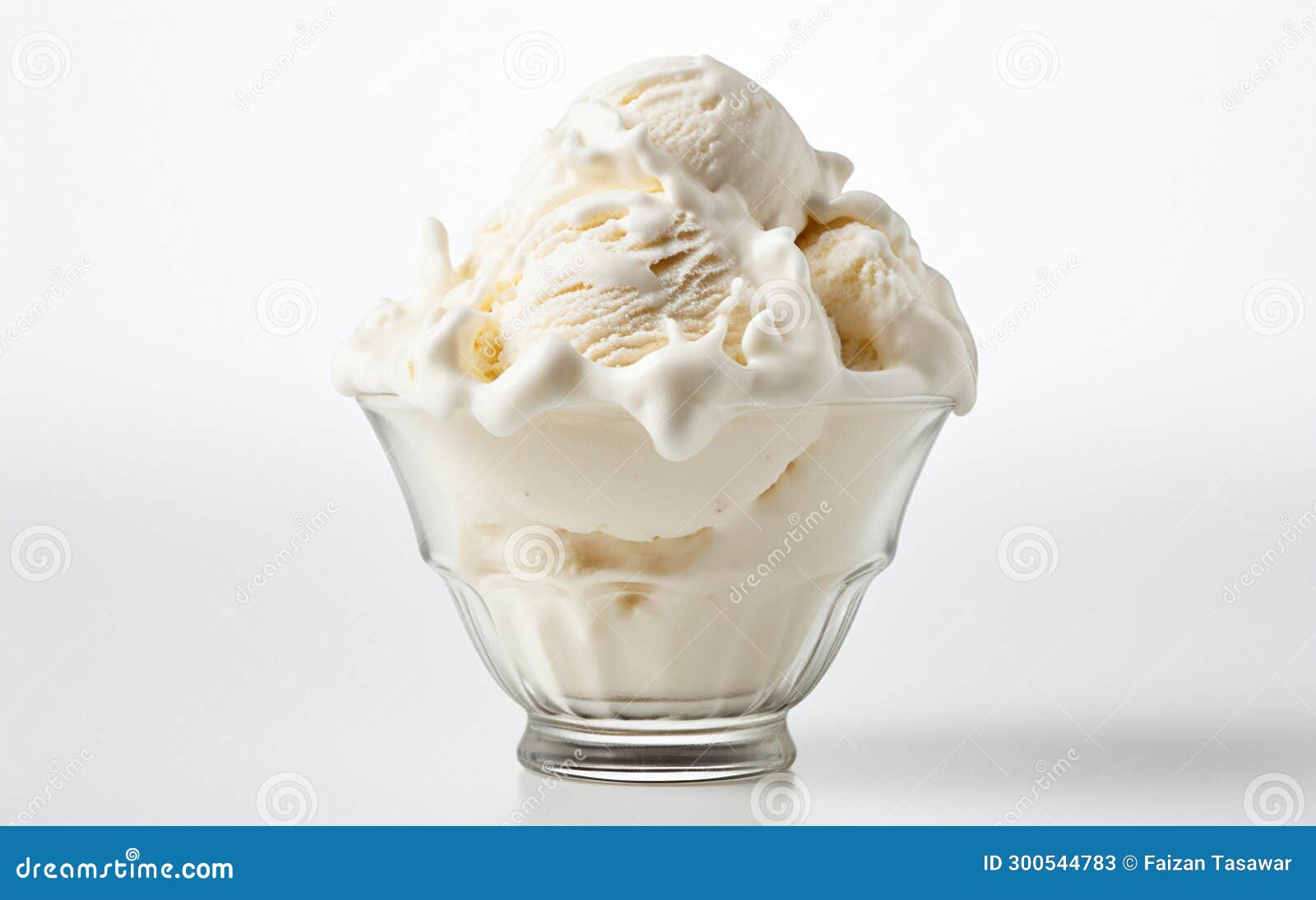 Vanilla Ice Cream White Background -Generative Ai Stock Illustration ...