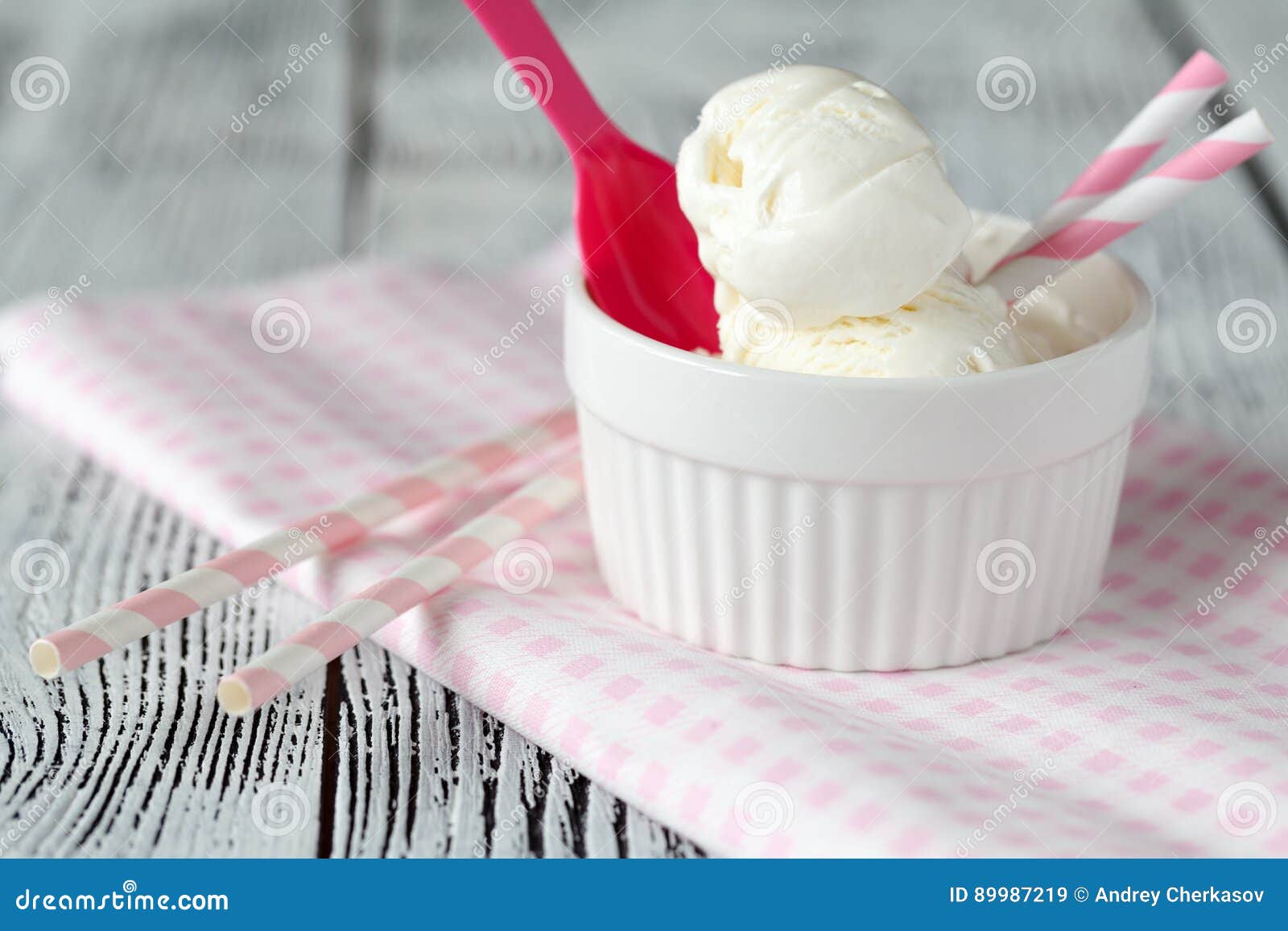 Vanilla Ice-cream on White Background Stock Image - Image of freeze ...