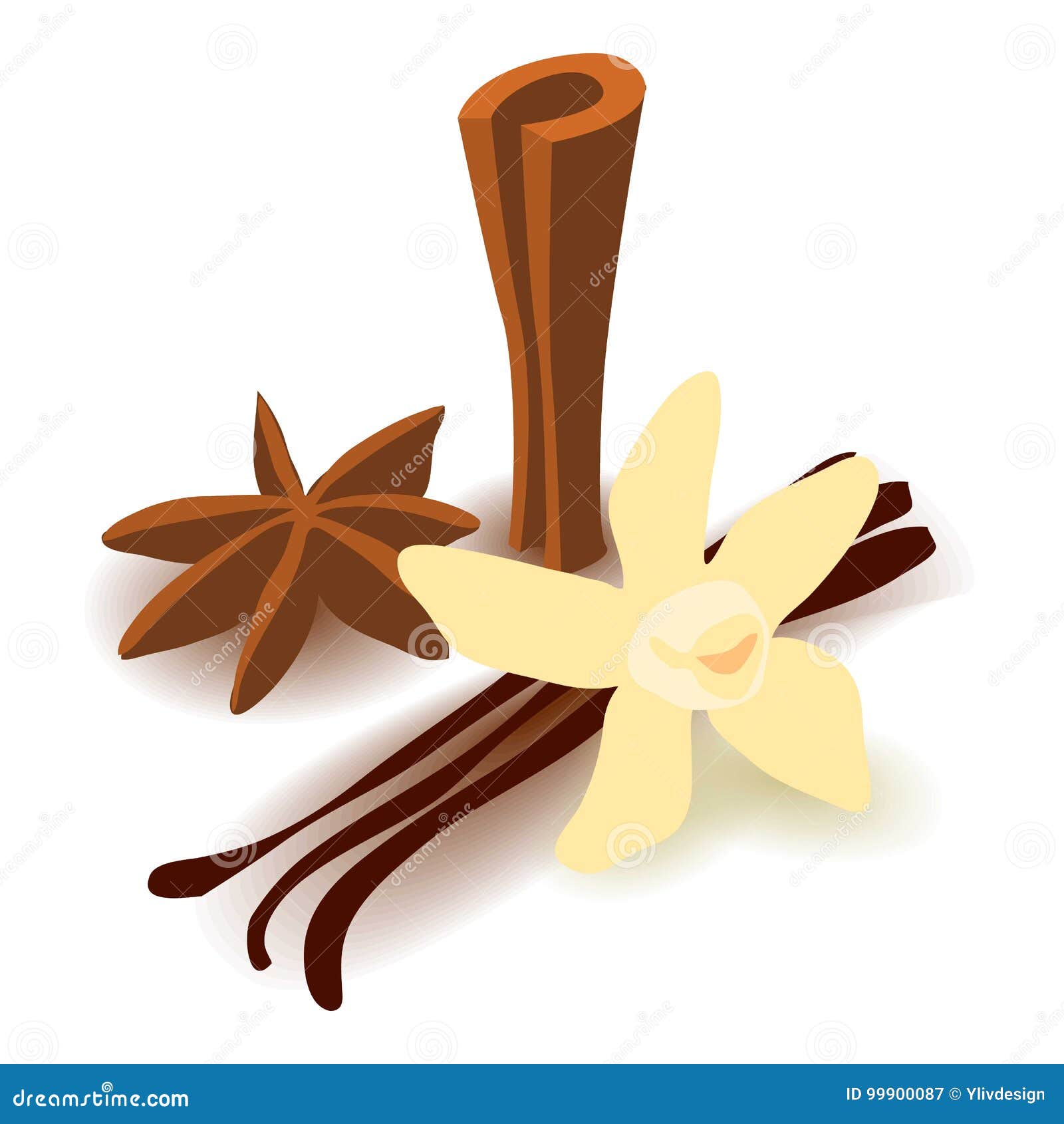 Vanilla Icon, Cartoon Isometric 3d Style Stock Vector - Illustration of ...