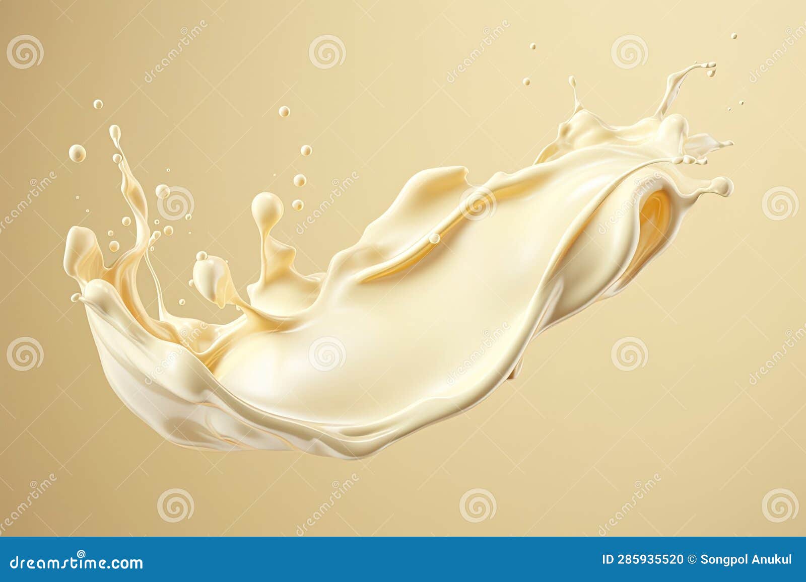 Vanilla Milk Spread with Yellow Background, Illustration for ...