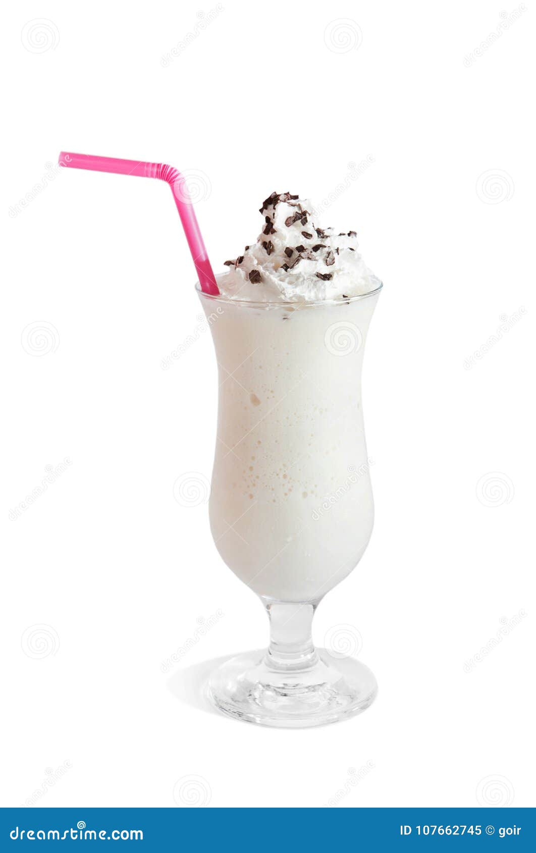 Vanilla milkshake on white stock image. Image of beverage - 107662745