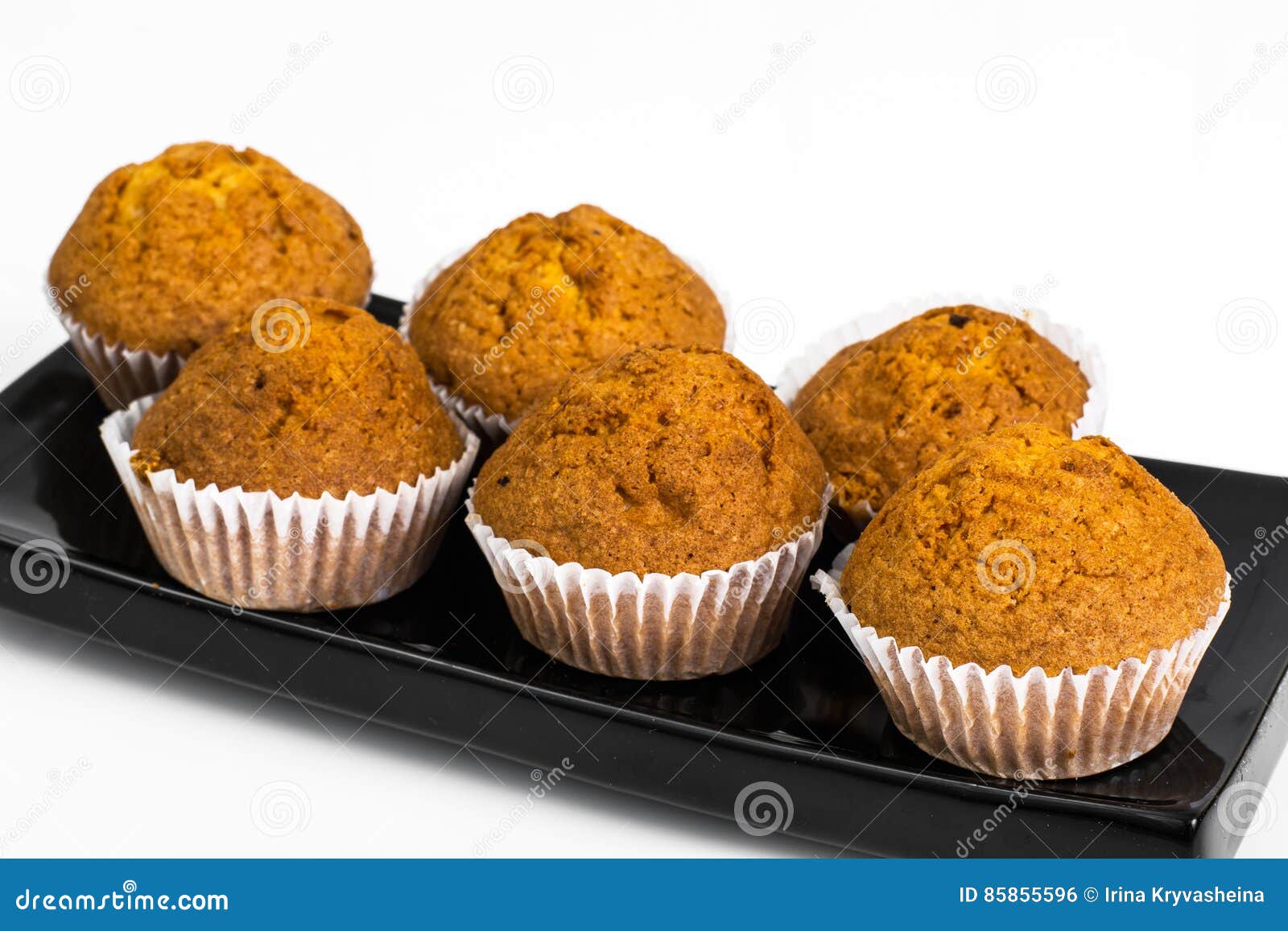 Vanilla Mini Muffins with Chocolate Topping Stock Photo - Image of ...