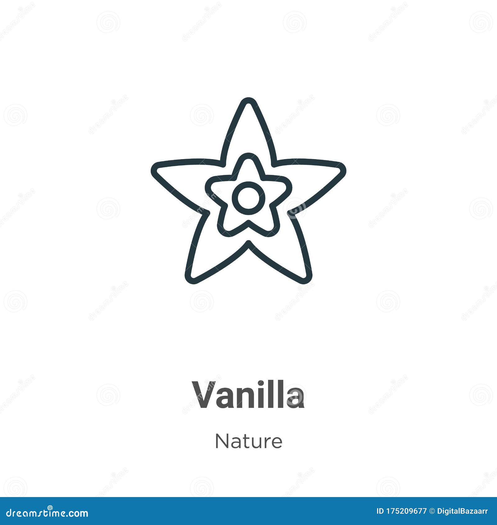 Vanilla Outline Vector Icon. Thin Line Black Vanilla Icon, Flat Vector ...