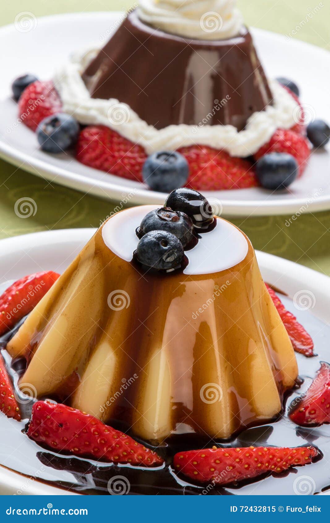 Vanilla Pudding with Chocolate Syrup Stock Image - Image of dish ...