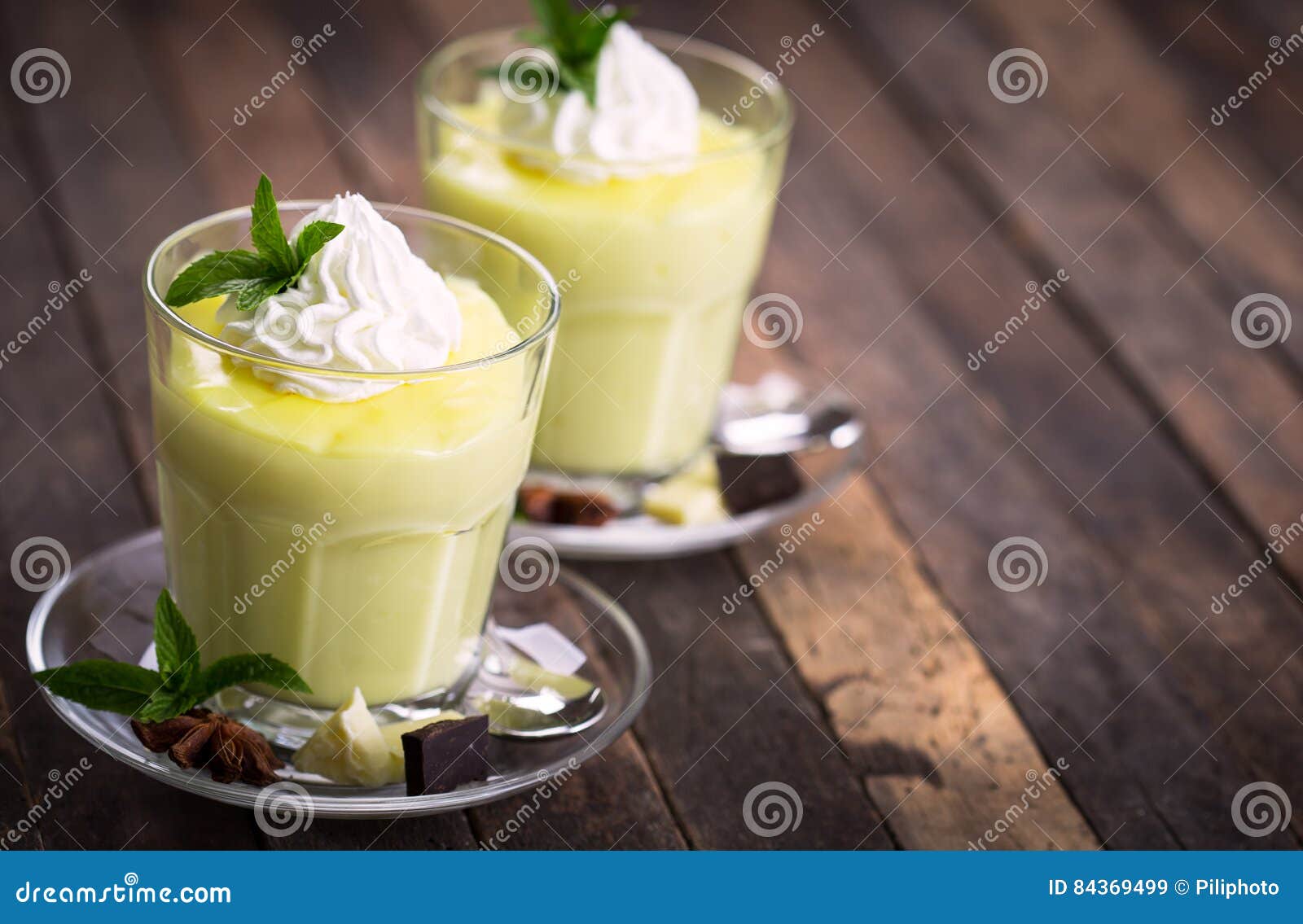 Vanilla Pudding with Whipped Cream Stock Image - Image of homemade ...