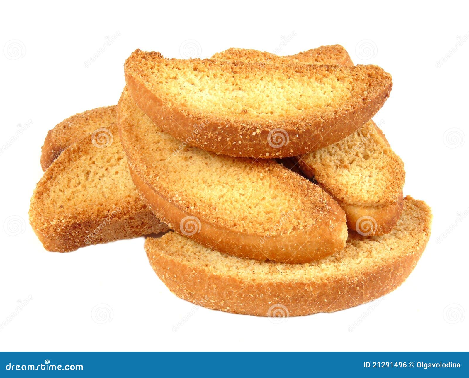 Vanilla Rusks Isolated on a White Stock Photo - Image of delicious ...