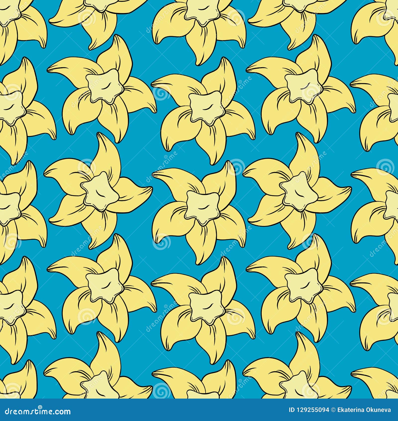 Vanilla seamless pattern stock vector. Illustration of drawn - 129255094