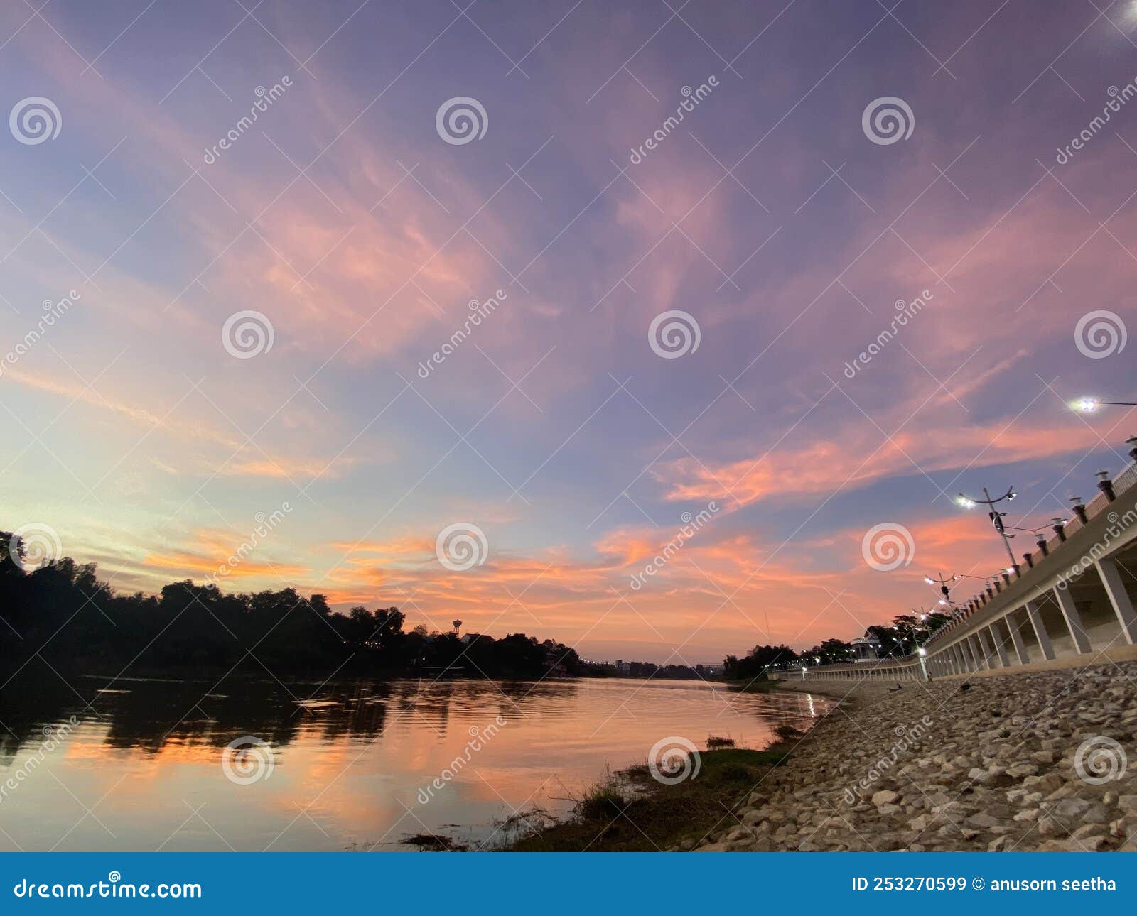 Vanilla sky at the sunset stock image. Image of sunlight - 253270599