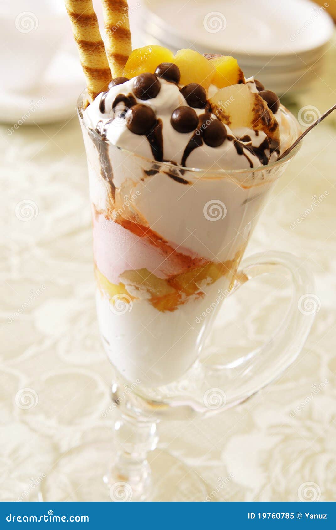 Vanilla sundae stock image. Image of melting, shake, sweetly - 19760785