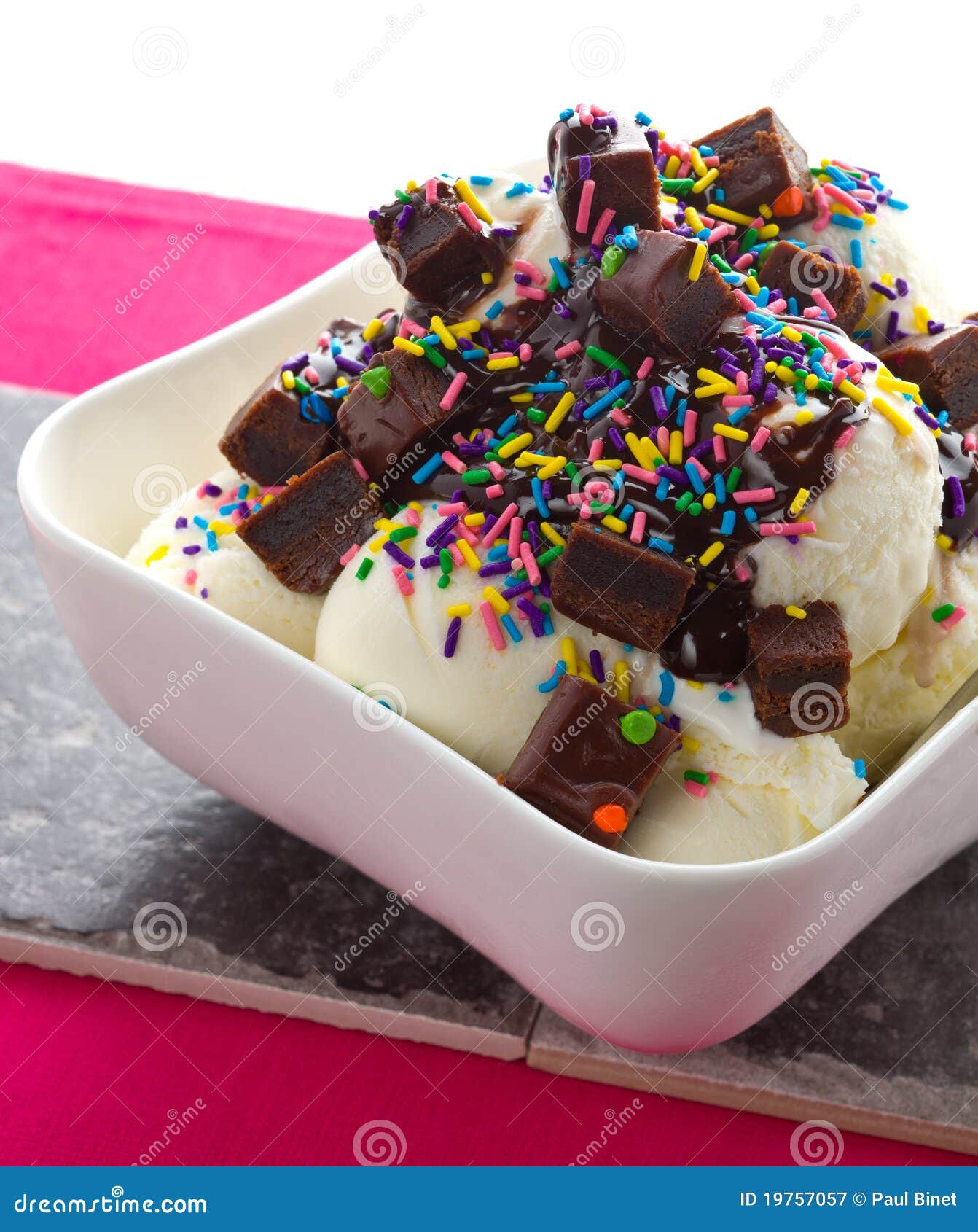 Vanilla sundae from above. stock image. Image of close - 19757057