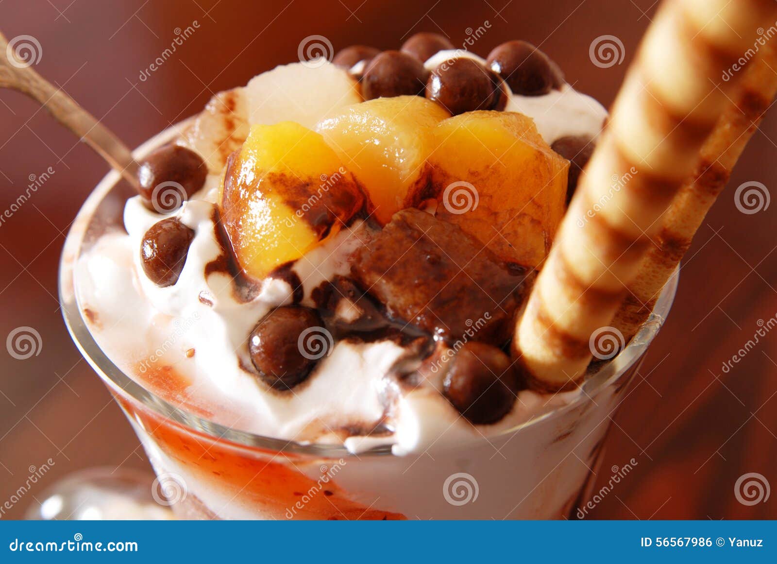 Vanilla sundae stock photo. Image of vanilla, cake, sweet - 56567986