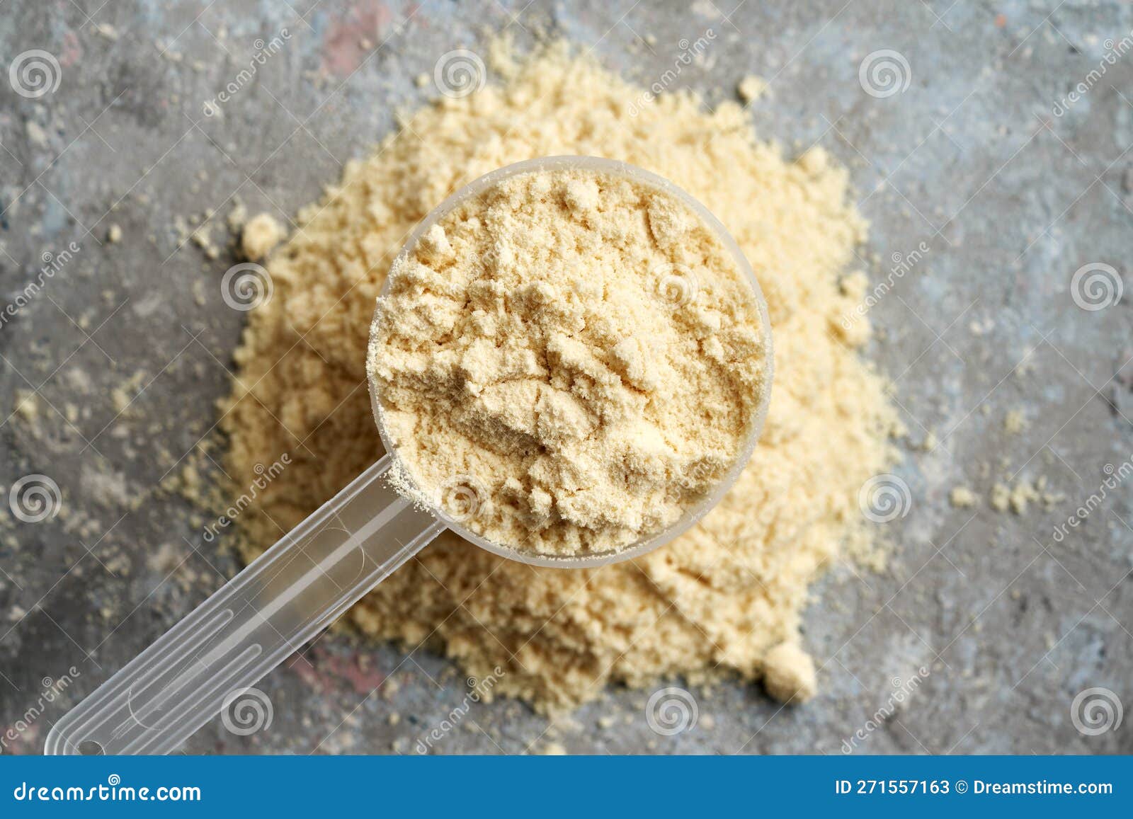Vanilla Whey Protein Powder in a Measuring Spoon Stock Image - Image of ...