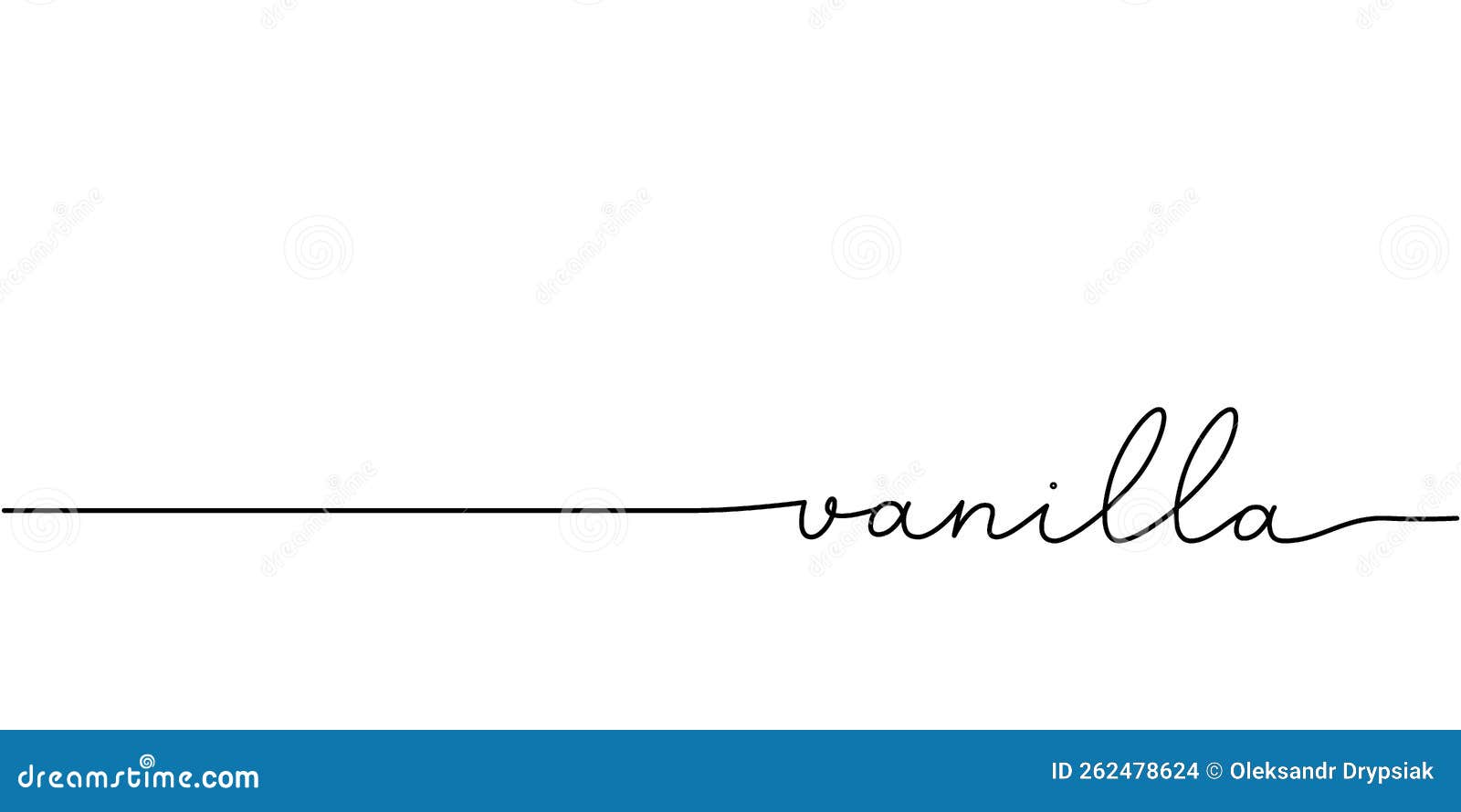 Vanilla Word - Continuous One Line with Word. Minimalistic Drawing of ...