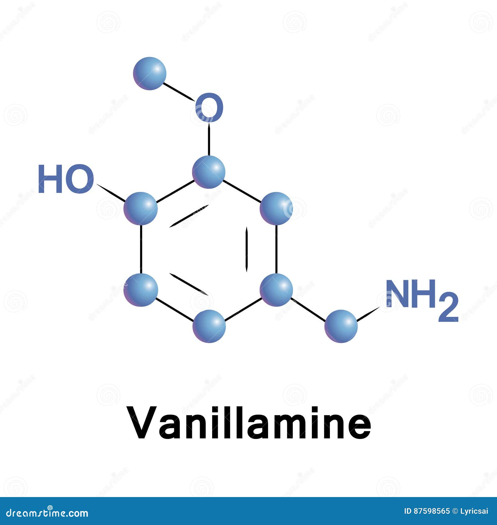 Vanillamine Vector Molecular Structure Stock Vector - Illustration of ...