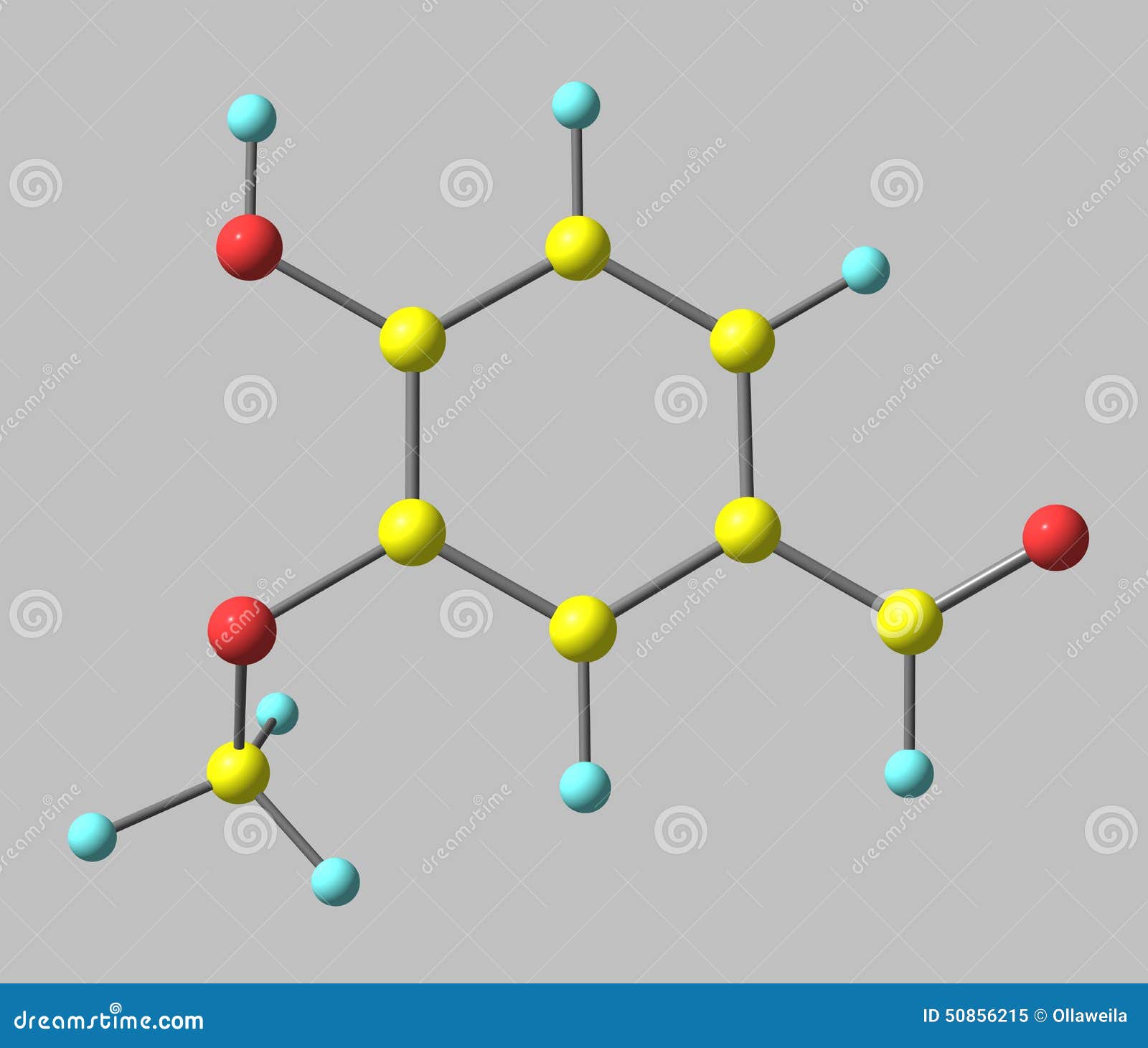 Vanillin Vanilla Extract Molecule. Skeletal Formula. Cartoon Vector ...