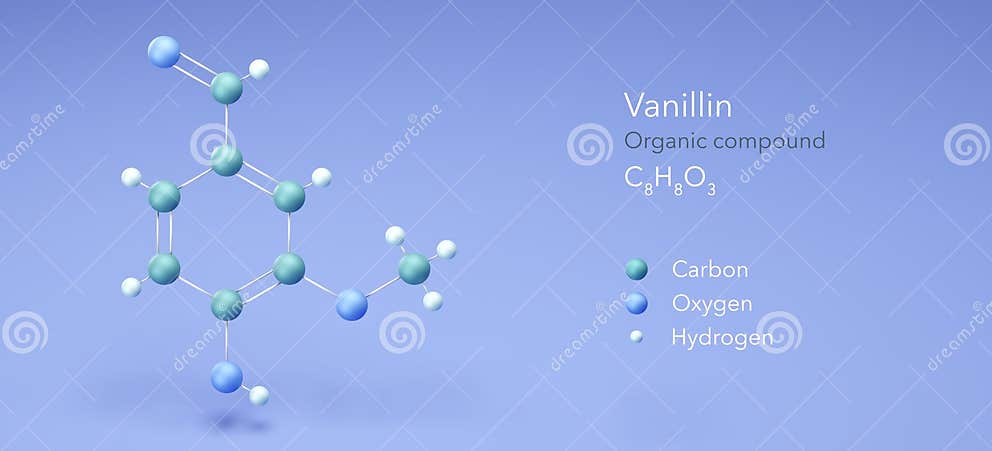 Vanillin, Organic Compound, Molecular Structures, 3d Model, Structural ...