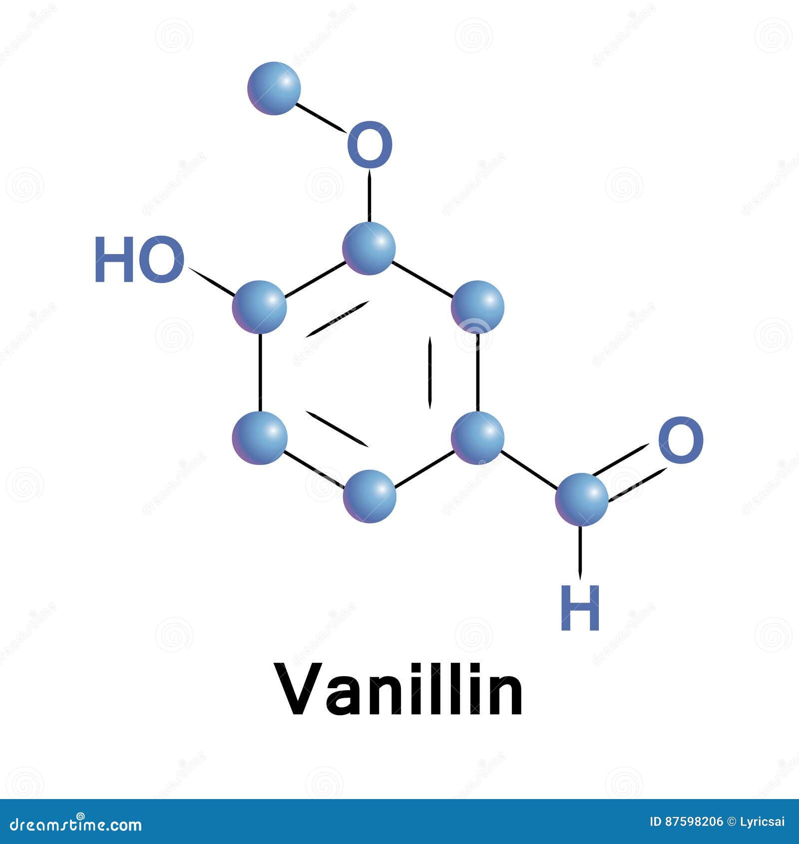 Vanillin is a Phenolic Aldehyde Stock Vector - Illustration of hydroxyl ...