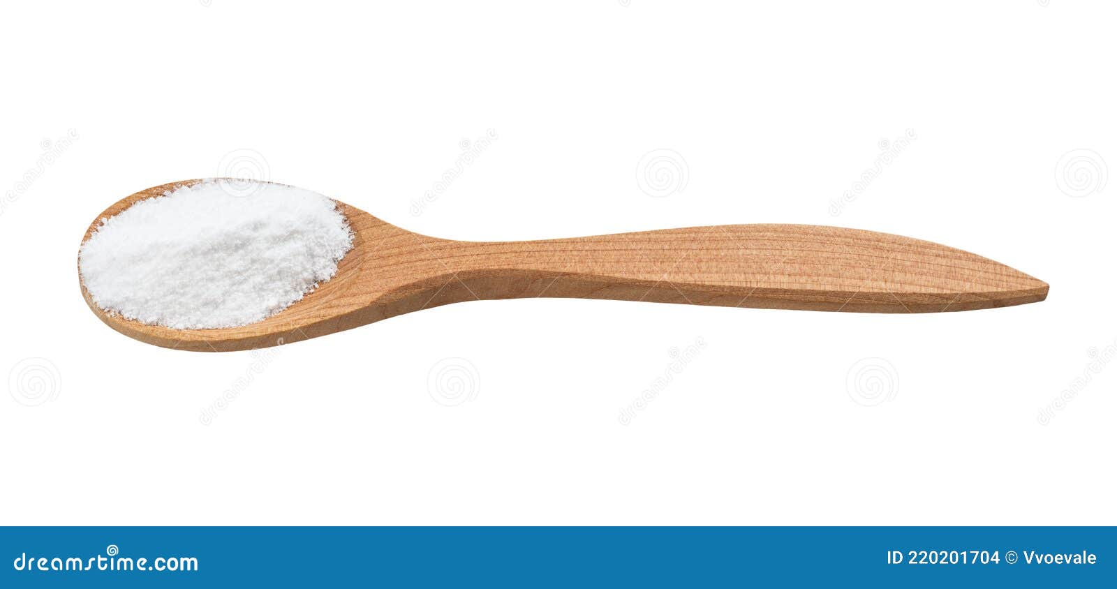 Vanillin Powder in Wooden Spoon Isolated on White Stock Photo - Image ...