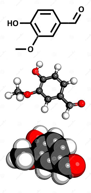 Vanillin Vanilla Extract Molecule, Chemical Structure Stock ...
