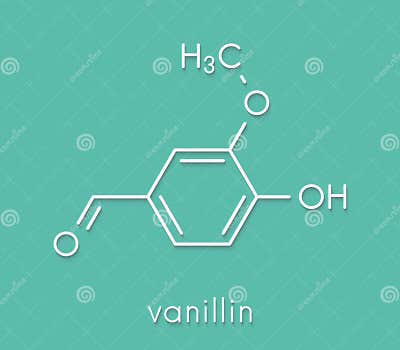 Vanillin Vanilla Extract Molecule. Skeletal Formula. Stock Illustration ...