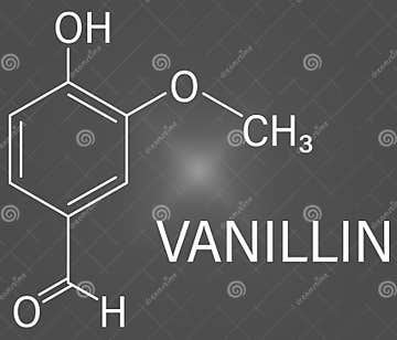 Vanillin Vanilla Extract Molecule. Skeletal Formula Stock Vector ...