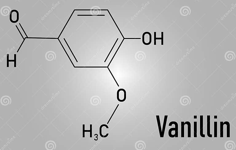Vanillin Vanilla Extract Molecule. Skeletal Formula Stock Vector ...